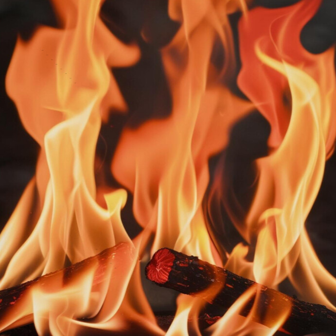 Orange Maximalist Burning Fire Flame Instagram Post Template | PosterMyWall