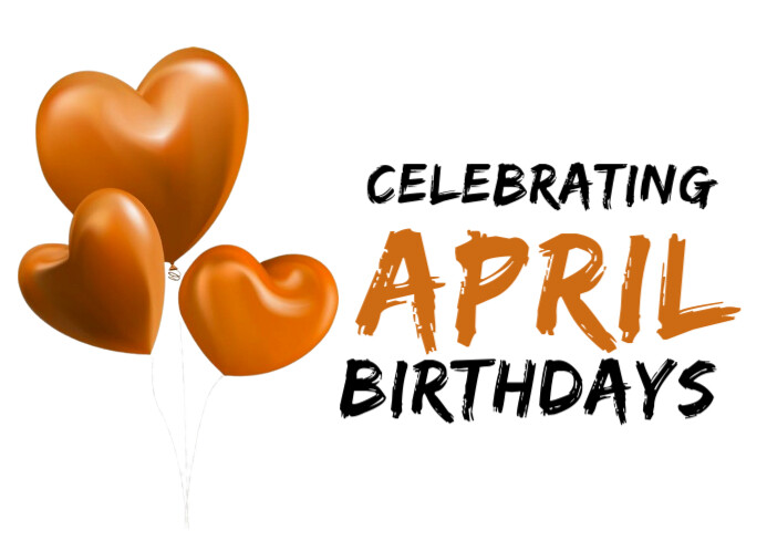 Orange Maximalist Celebrating April Birthdays A4 Templat | PosterMyWall