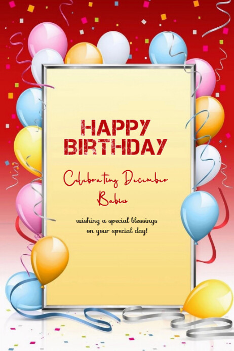 Orange Maximalist Celebrating December Birthdays Banner 4' × 6 ...