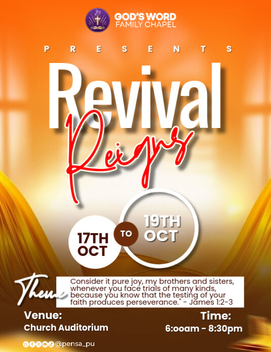 Orange Maximalist Church Flyer (us Letter) Template | PosterMyWall