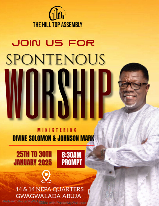 Copy of Orange Maximalist Church Flyer (us Letter) | PosterMyWall