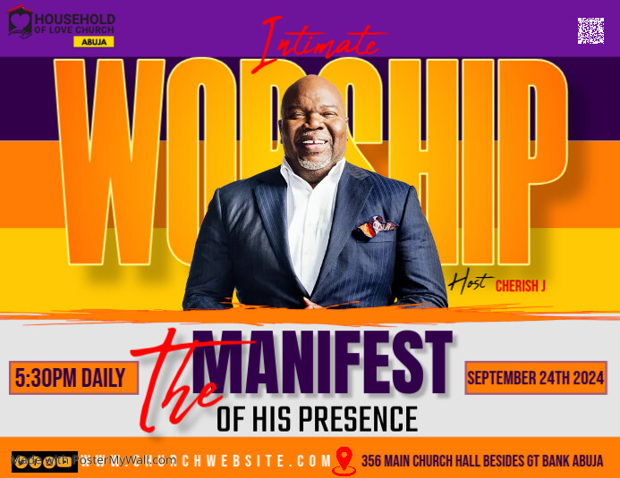 Orange Maximalist Church Flyer (us Letter) Template | PosterMyWall