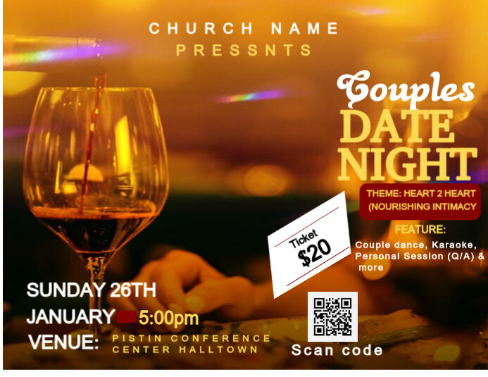 Copy of Orange Maximalist Couple Night Flyer (us Letter) | PosterMyWall