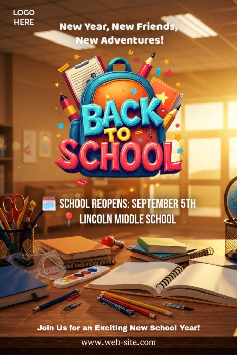 Orange Maximalist Editable Back To School Poster Poster Template ...