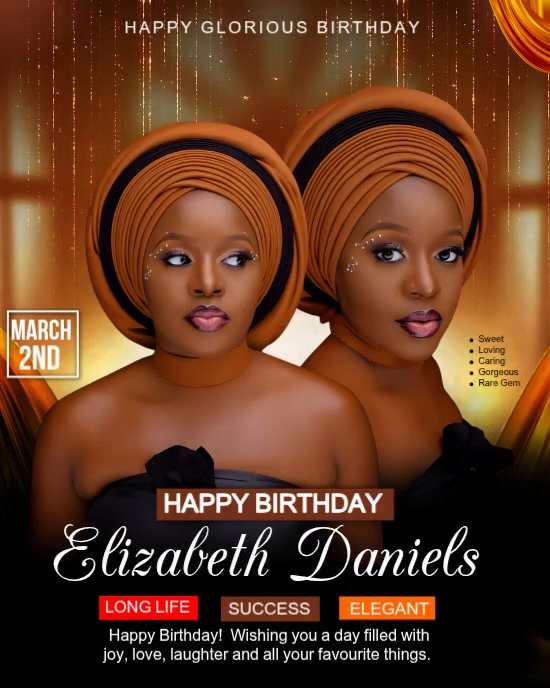 Orange Maximalist Editable Birthday Wishes Template Instagram Portrait ...