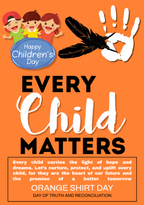 Orange Maximalist Every Child Matters A4 Template | PosterMyWall