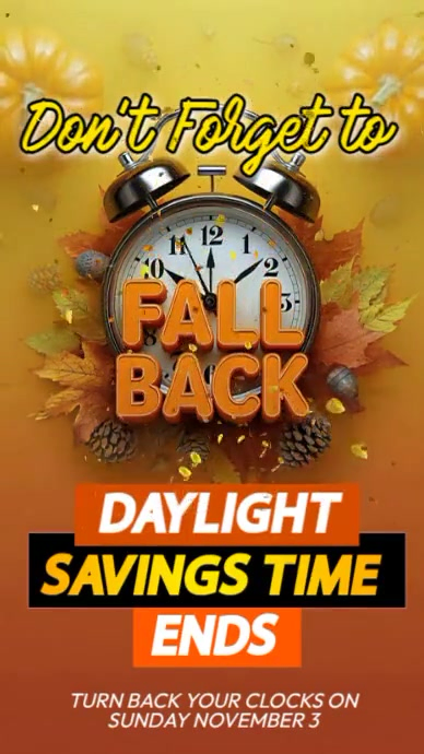 Orange Maximalist Fall Back Instagram Reel Template | PosterMyWall