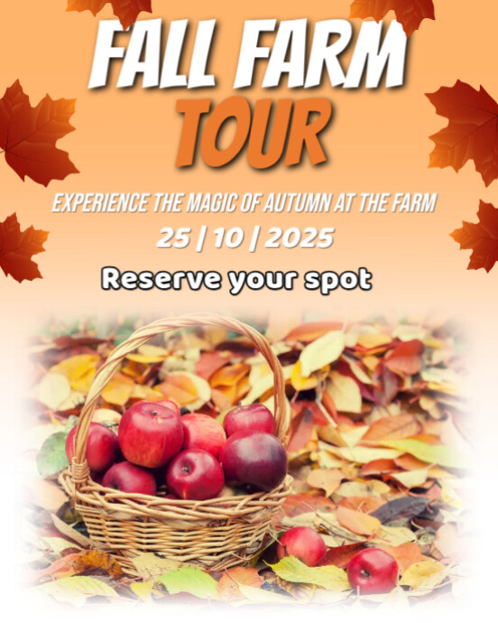 Copy of Orange Maximalist Fall Farm Tour Instagram Portrait | PosterMyWall