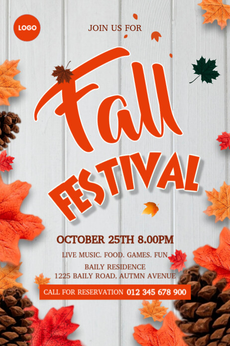 Copy of Orange Maximalist Fall Party Flyer Poster | PosterMyWall