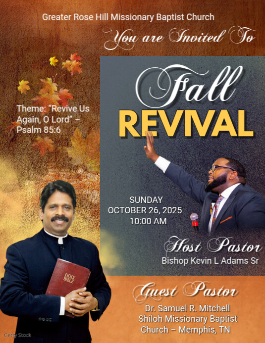 Copy of Orange Maximalist Fall Revival Flyer (us Letter) | PosterMyWall