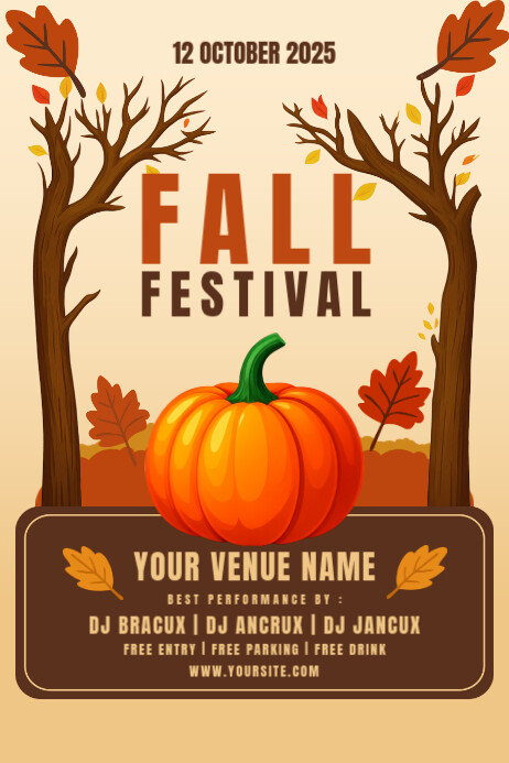 Copy of Orange Maximalist Fall Season Party Poster Template 2025 ...