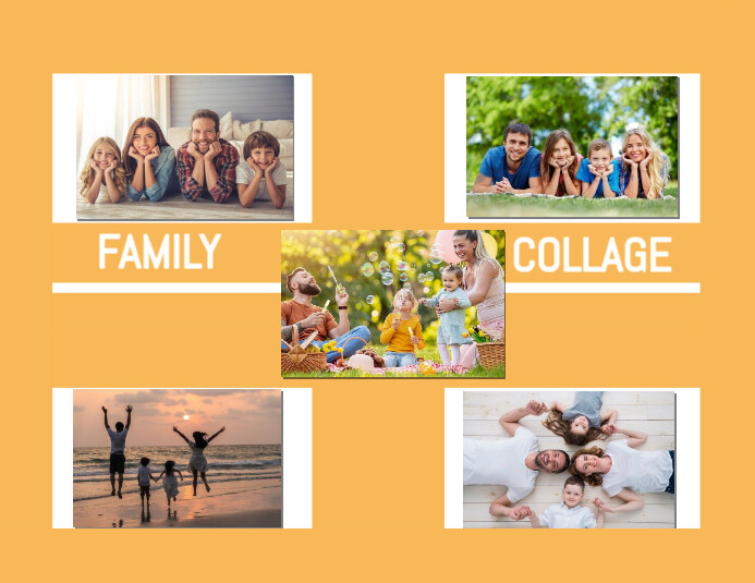 Plantilla de Orange Maximalist Family Collage Flyer (us Le | PosterMyWall