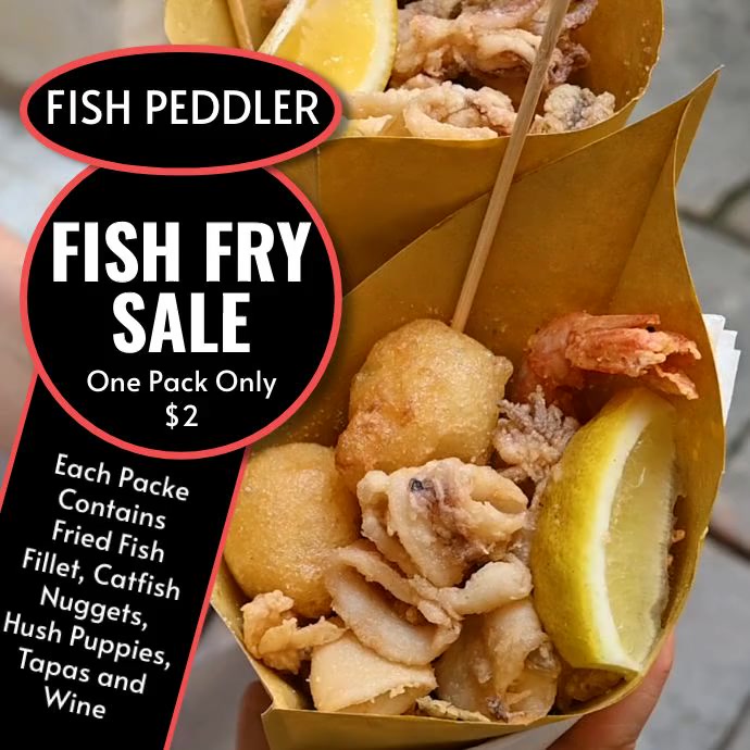 Orange Maximalist Fish Peddler Sale Instagram Template | PosterMyWall