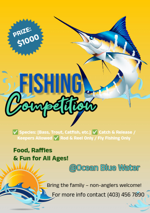 Copy of Orange Maximalist Fishing Competition A4 | PosterMyWall