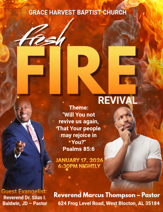 Orange Maximalist Fresh Fire Revival Flyer (us Letter) Template ...