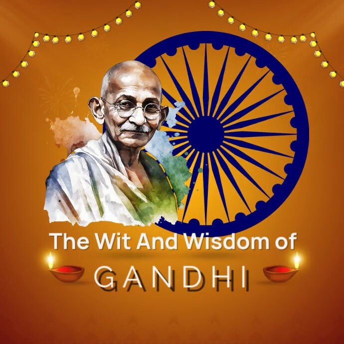 Plantilla de Orange Maximalist Gandhi Jayanti Wisdom Instagram Post ...