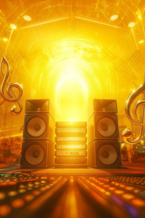 Orange Maximalist Golden Gospel Concert Background - Divine Worship ...