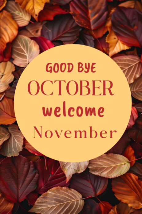 Orange Maximalist Good Bye October Welcome November 2024 Template ...