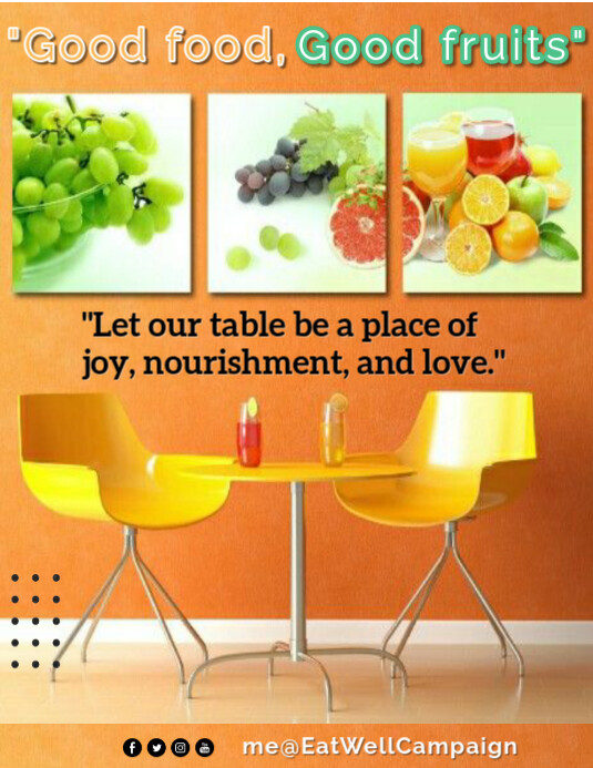 Orange Maximalist Good Food Good Fruits Flyer (us Letter) Template ...