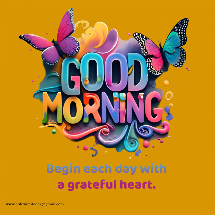 Orange Maximalist Good Morning Logo Templat | PosterMyWall