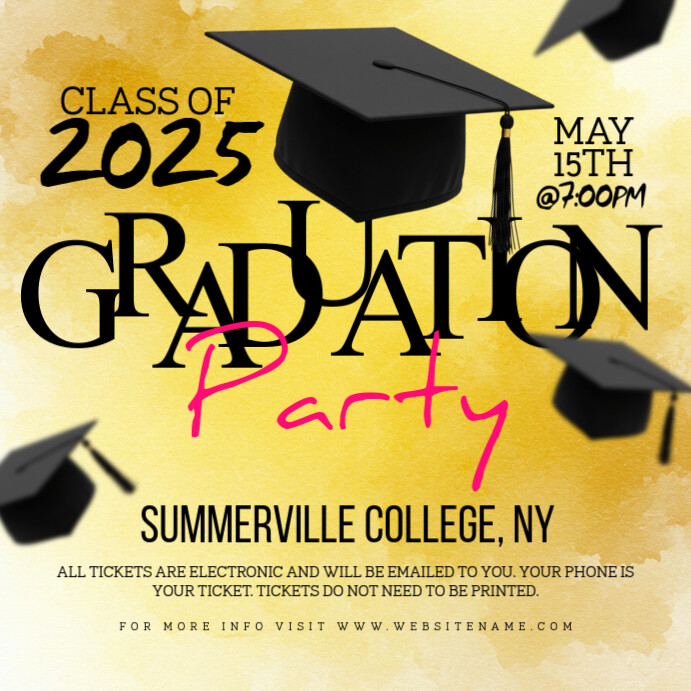 Orange Maximalist Graduation Party Instagram Post Template | PosterMyWall