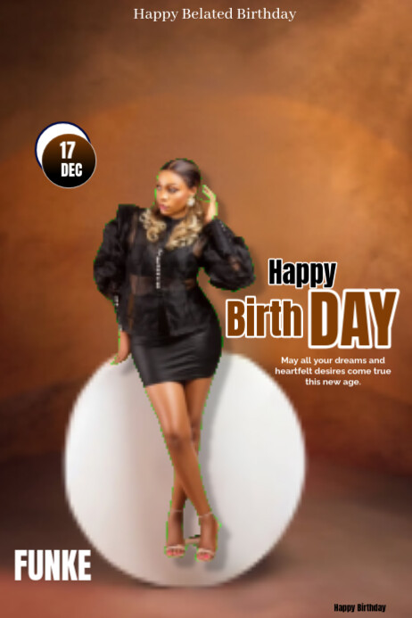 Orange Maximalist Happy Birthday Templates Poster | PosterMyWall