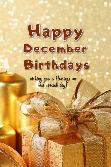 Orange Maximalist Happy December Birthdays Banner 4' × 6' Template ...