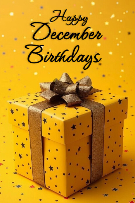 Orange Maximalist Happy December Birthdays Banner 4' × 6' Template ...
