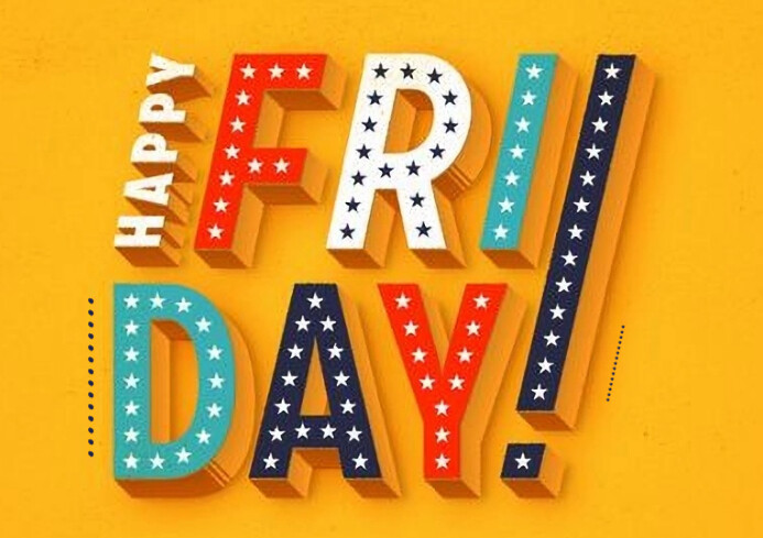 Plantilla de Orange Maximalist Happy Friday A4 | PosterMyWall