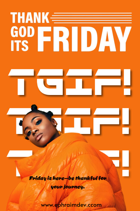 Orange Maximalist Happy Friday Poster Modelo | PosterMyWall