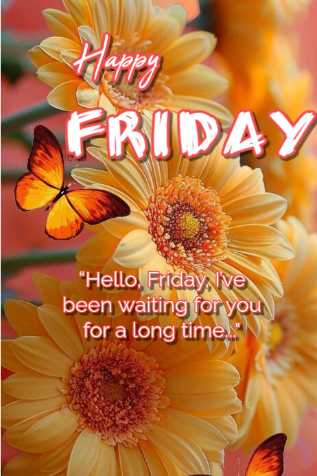 Orange Maximalist Happy Friday Poster Template | PosterMyWall