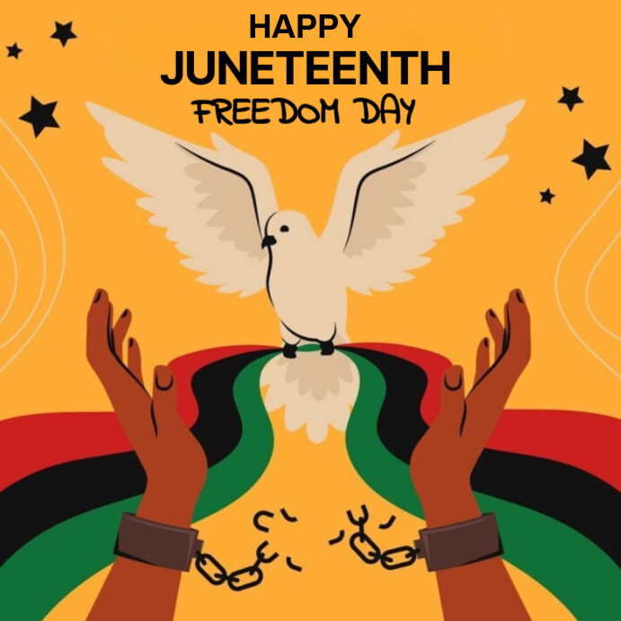 Orange Maximalist Happy Juneteenth Freedom Day Instagram Post Template ...