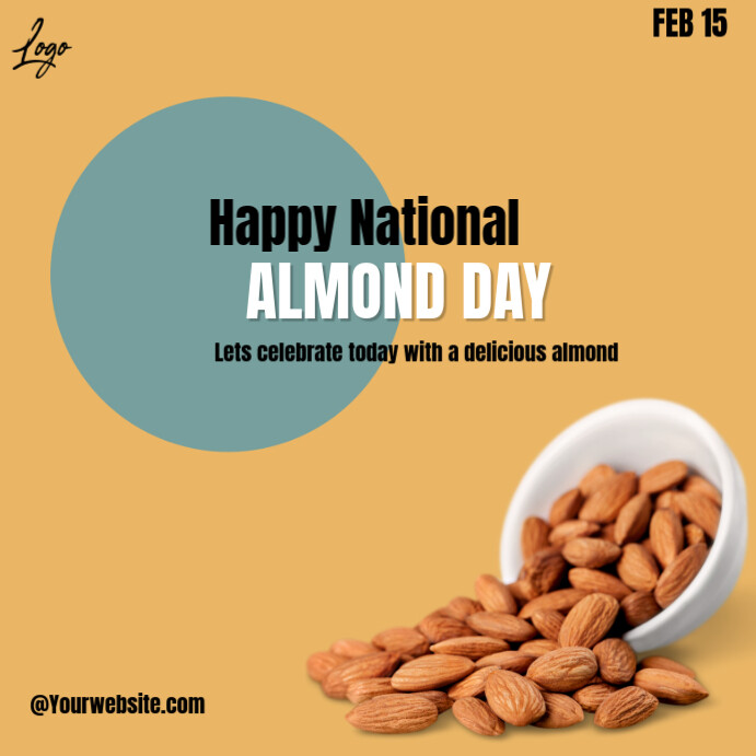 Orange Maximalist Happy National Almond Day Online Design Flyer ...