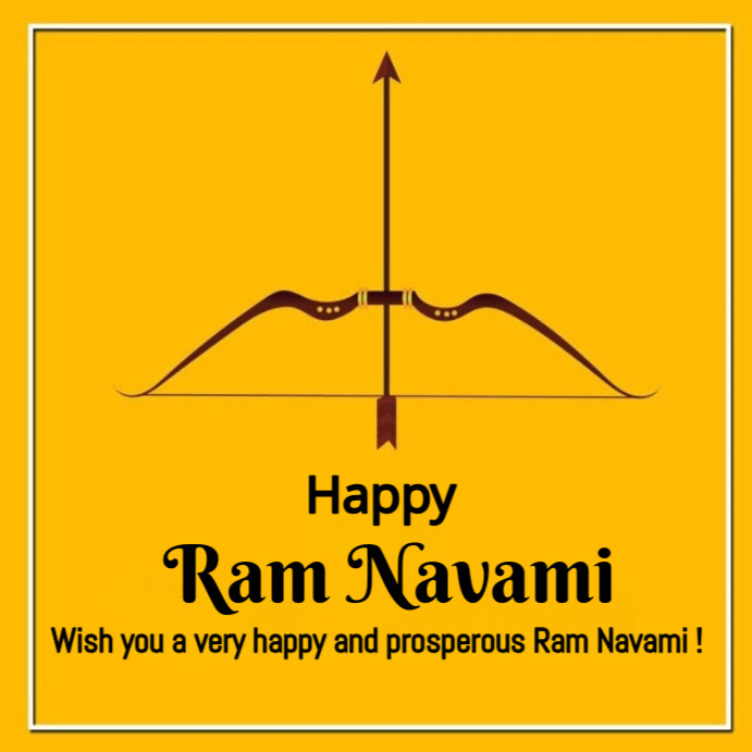 Orange Maximalist Happy Ram Navami Instagram Post Template | PosterMyWall