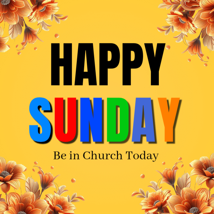 Orange Maximalist Happy Sunday Blessings Instagram Post Template ...