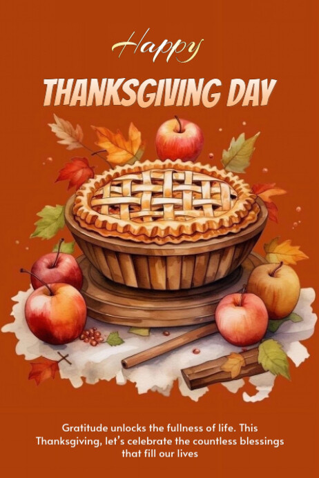Orange Maximalist Happy Thanksgiving Day Poster Template | PosterMyWall