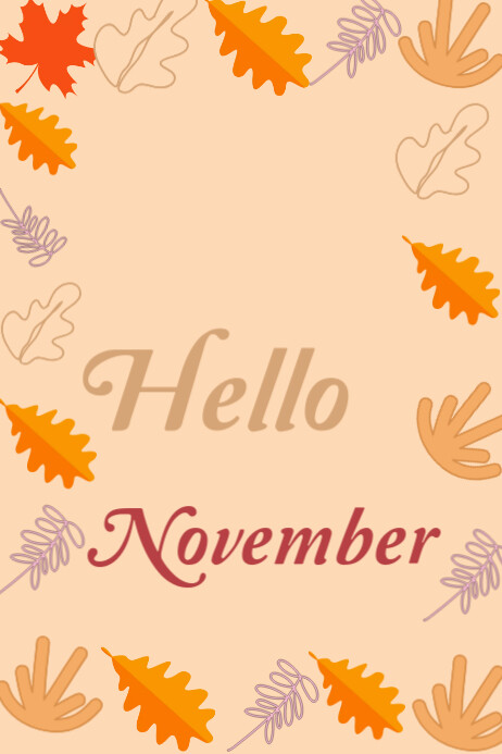 Plantilla de Orange Maximalist Hello November Poster | PosterMyWall