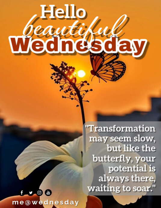 Copy of Orange Maximalist Hello Wednesday Flyer (us Letter) | PosterMyWall