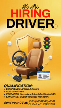 Orange Typographic Hiring Driver Instagram Story Template | PosterMyWall
