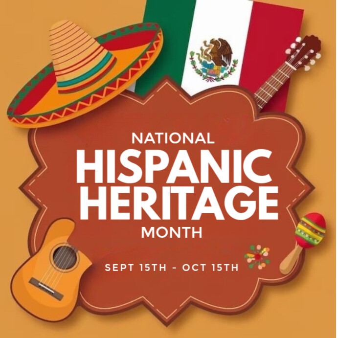 Orange Maximalist Hispanic Heritage Month Instagram Post Template ...