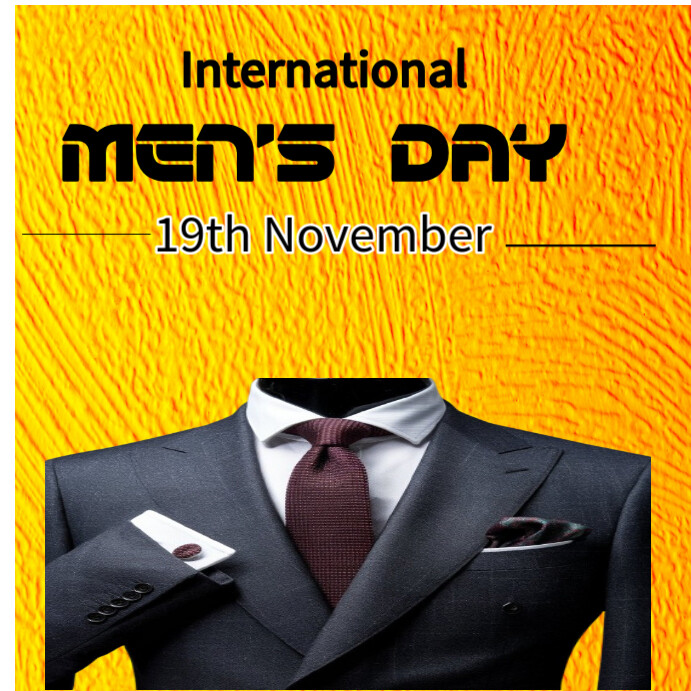 Orange Maximalist International Men Day Instagram Post Template ...