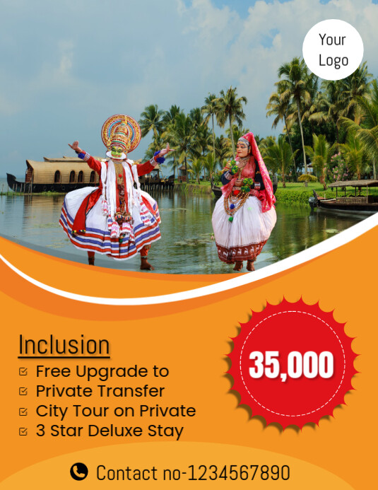 Copy of Orange Maximalist Kerala Flyer (us Letter) | PosterMyWall