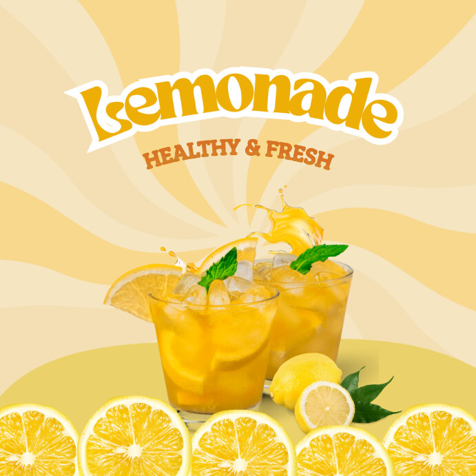 Orange Maximalist Lemonade Instagram Post Template | PosterMyWall