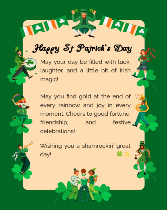 Copy of Orange Maximalist Luck Letter For St Patrick's Day Instagram ...
