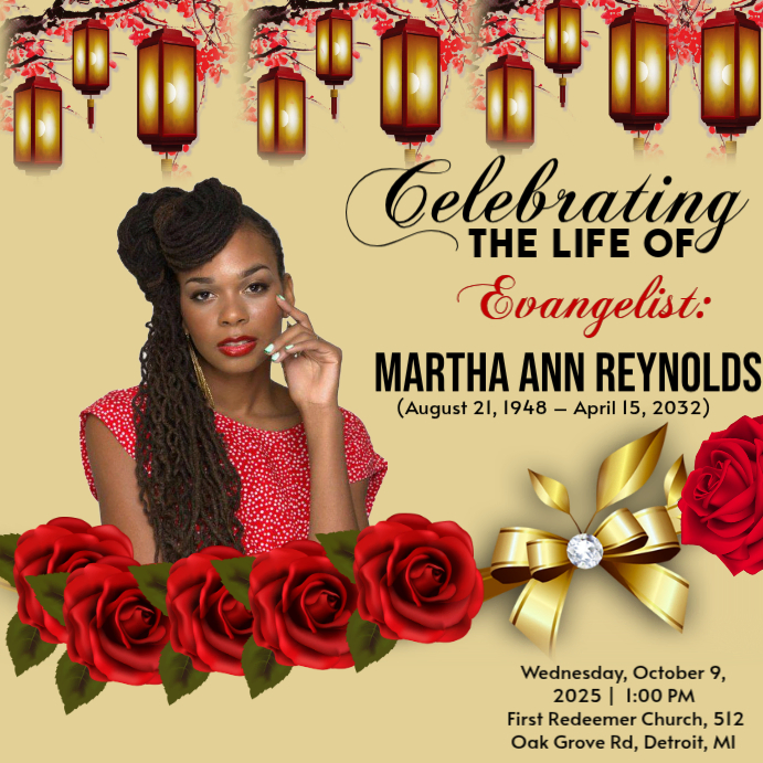 Orange Maximalist Memorial Funeral Announcement Flyer, Funeral ...