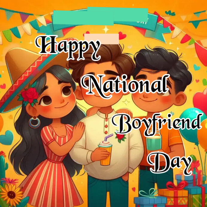 Orange Maximalist National Boyfriend Day Instagram Post Template ...