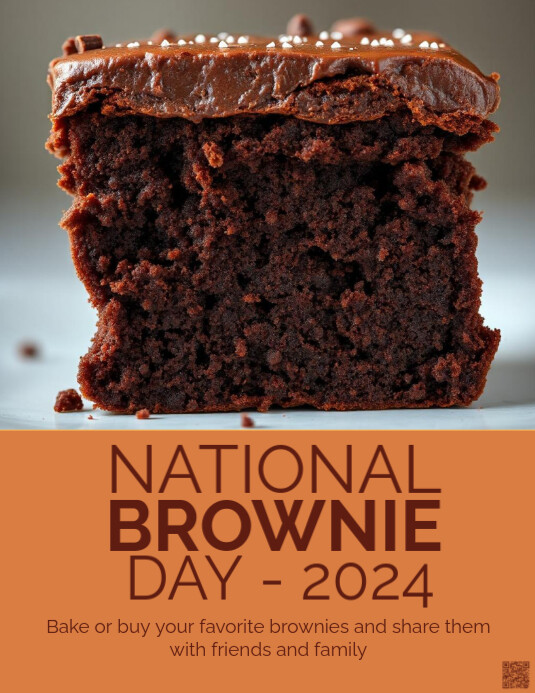 Orange Maximalist National Brownie Day Flyer (us Letter) Template ...