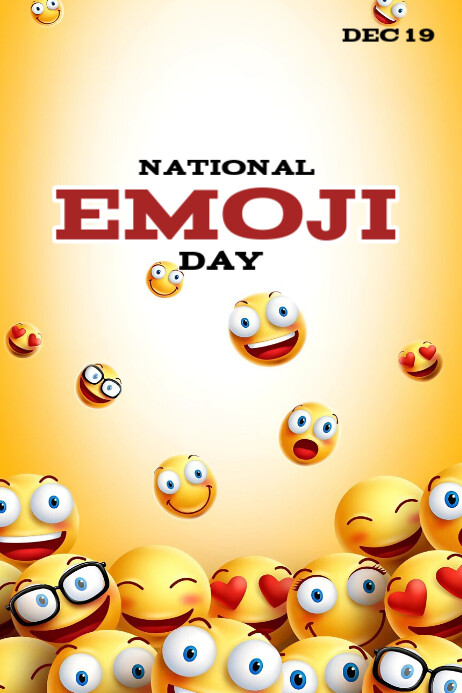 Orange Maximalist National Emoji Day Poster Template | PosterMyWall