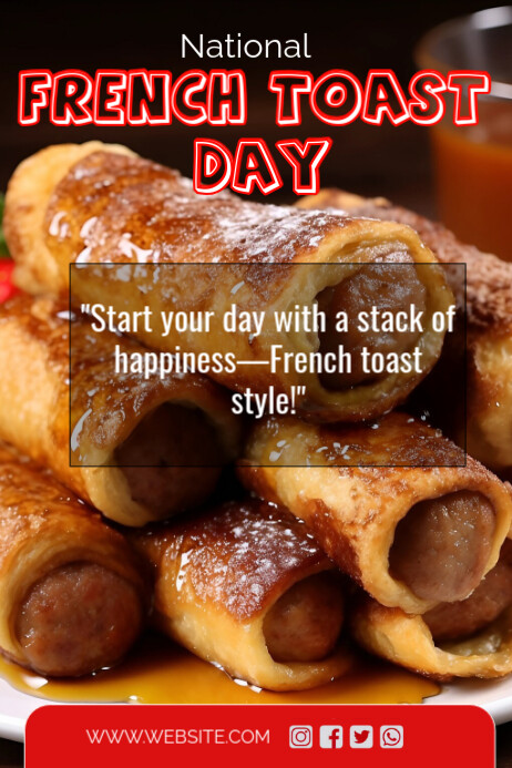 Copy of Orange Maximalist National French Toast Day Poster | PosterMyWall