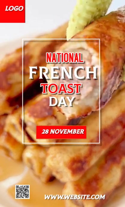 Orange Maximalist National French Toast Day Us Legal Template ...